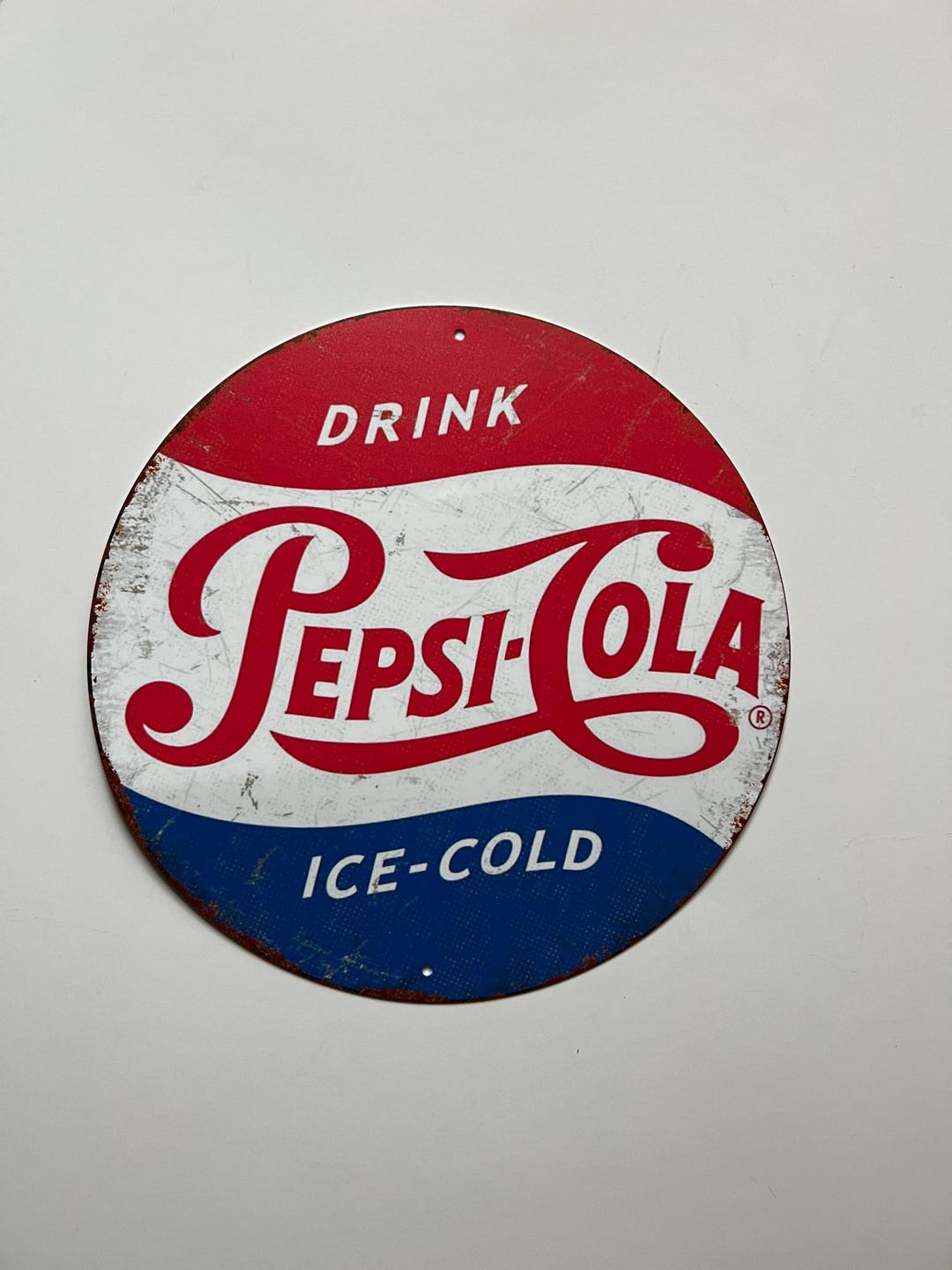 8 Round Pepsi Cola Tin Metal Sign Pepsi Decor Garage Wall Decor for ...