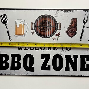 BBQ Zone Food Tin Metal Sign Man Cave Decor Garage Gifts for Men Wall ...