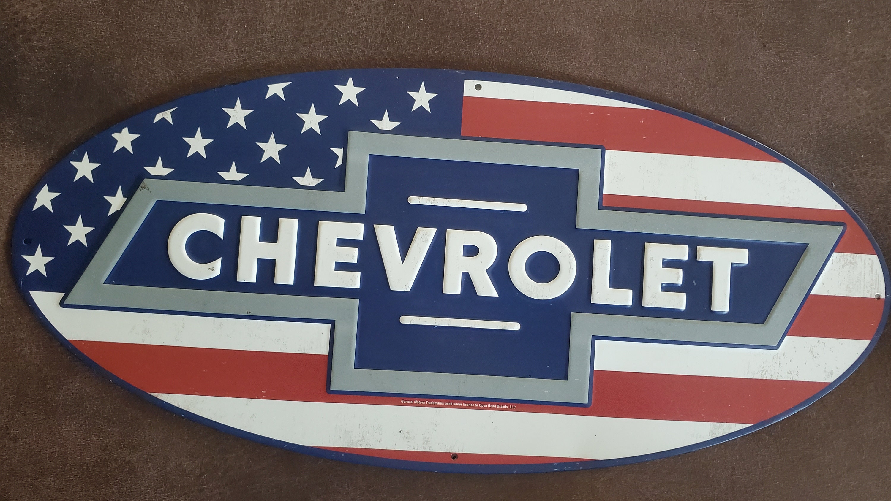 Chevrolet Metal Stars and Stripes Sign Motor Oil Gas Station Mancave ...