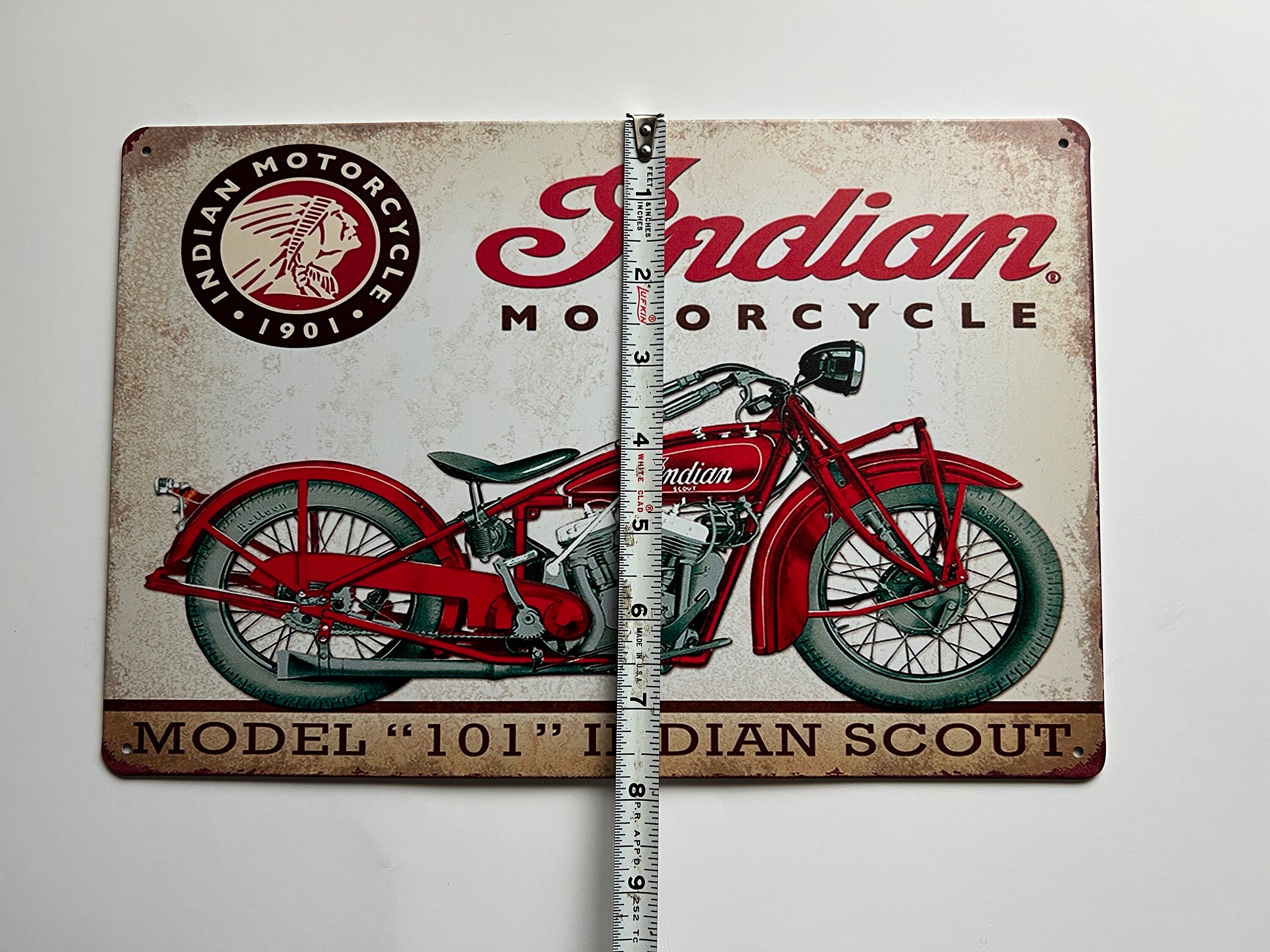 Indian Motorcycle Tin Metal Sign Model 101 Indian Scout Decor Garage ...
