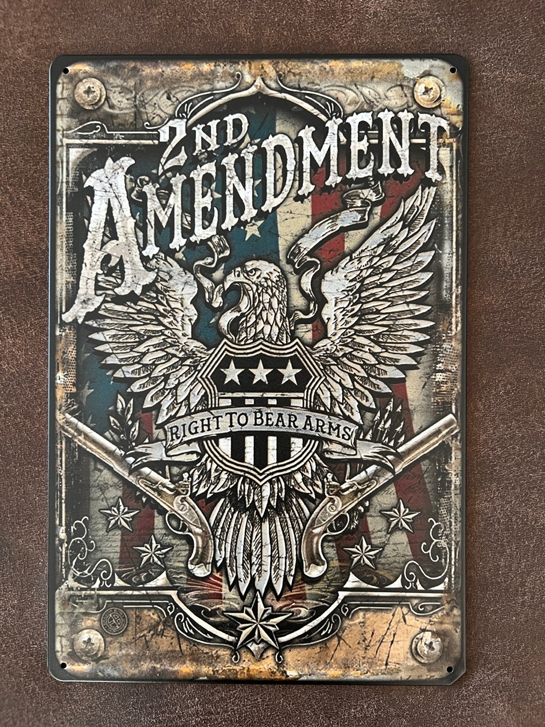 2nd Amendment Tin Metal Sign Man Cave Décor Garage Gifts for Men Wall ...