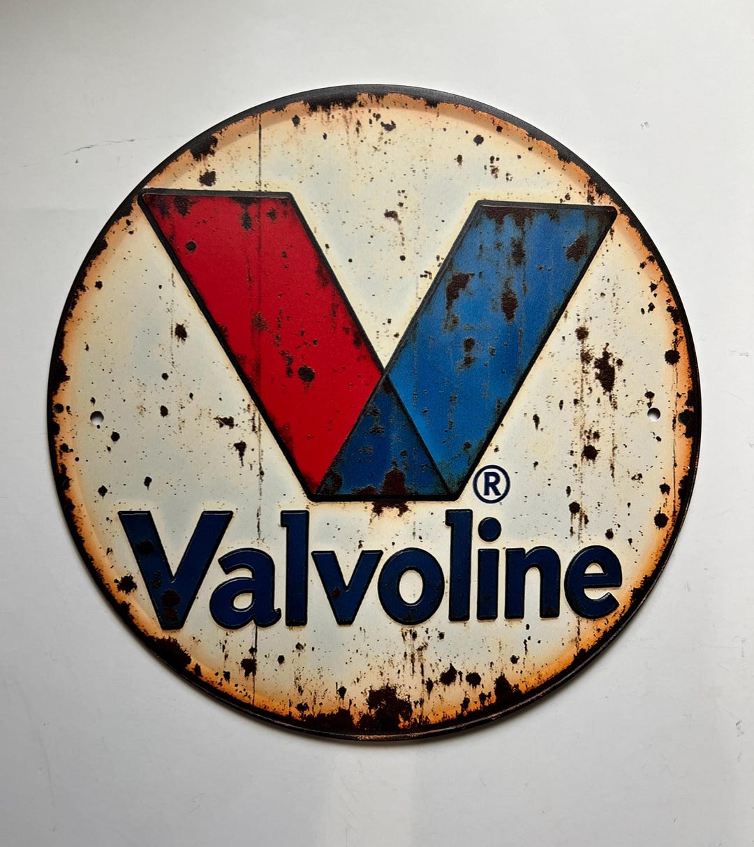 8" Round Valvoline Motor Oil Gas Metal Sign Mancave Garage Shop Vintage ...