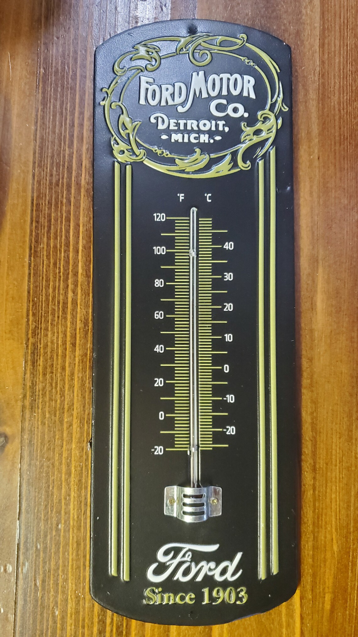 Ford Thermometer Metal Sign Old Logo Motor Oil Gas Station Mancave ...