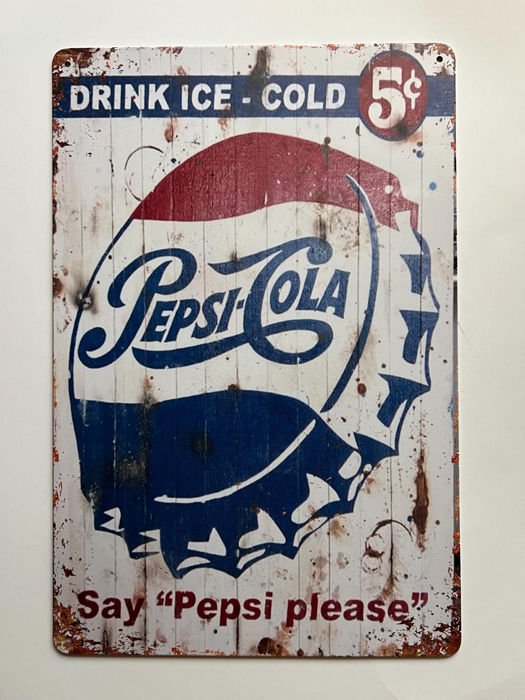 Pepsi Cola Tin Metal Sign Decor Garage Gifts for Men Wall Decor for ...