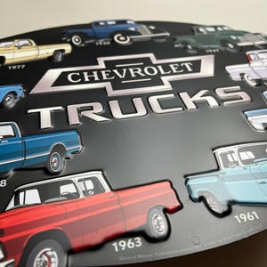 Chevy Truck Sign Chevrolet Truck Signs Motor Oil Gas Station Mancave ...