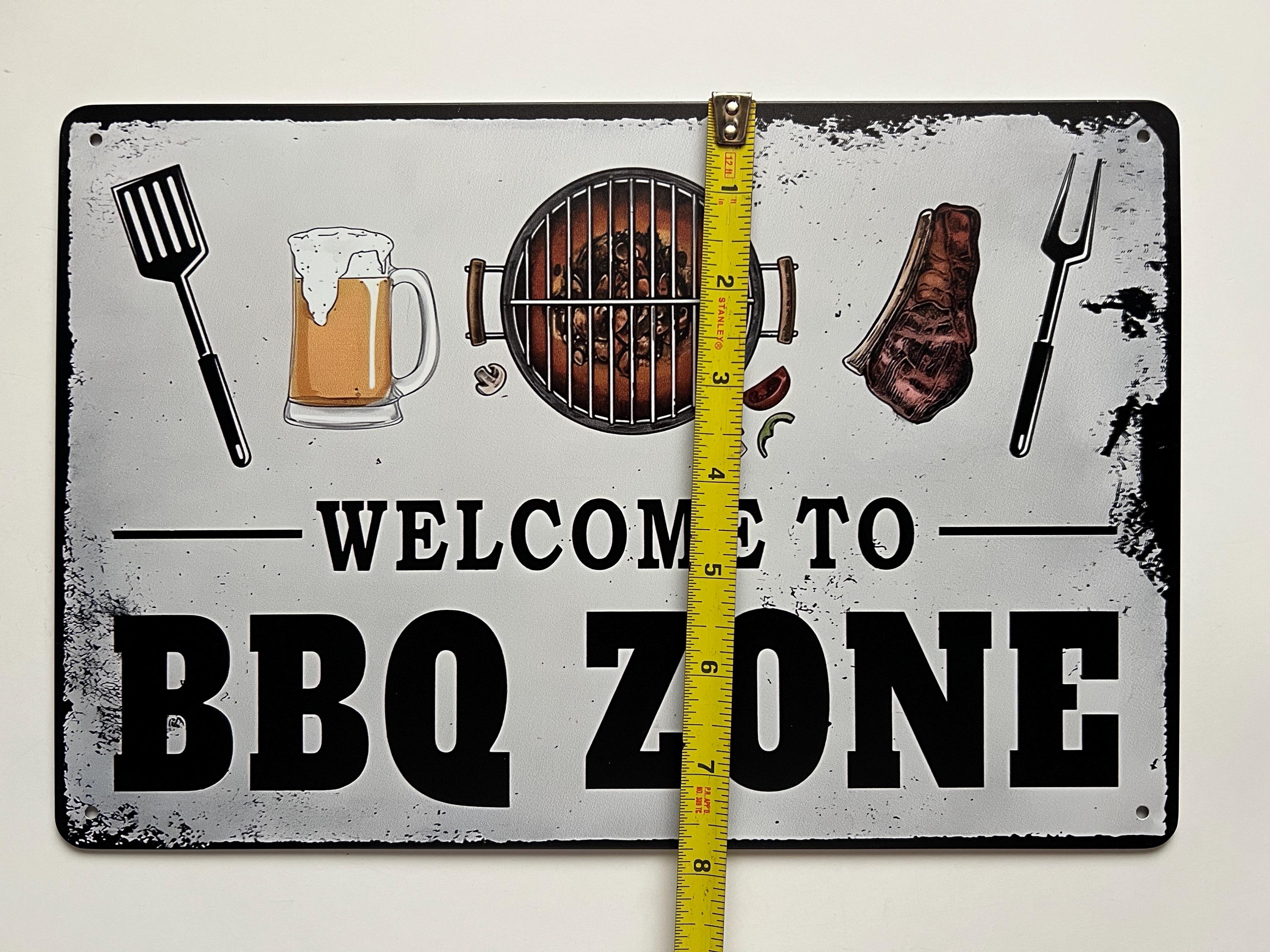BBQ Zone Food Tin Metal Sign Man Cave Decor Garage Gifts for Men Wall ...