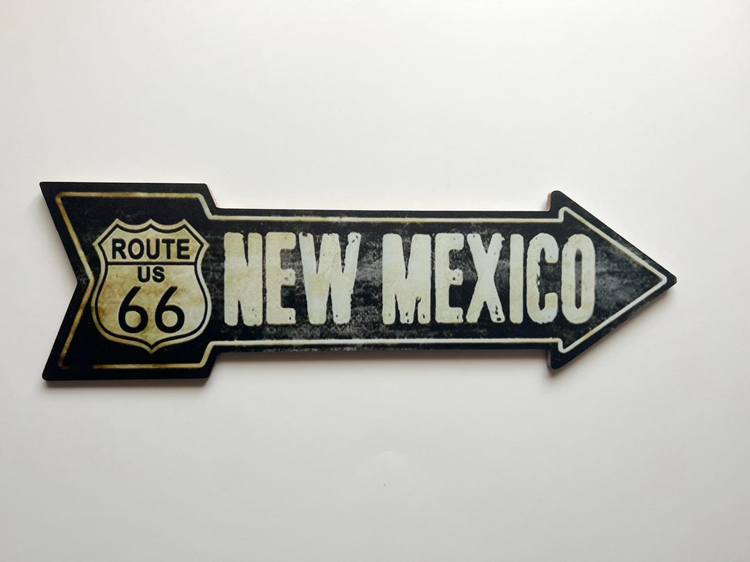 New Mexico Arrow Route 66 Wood Road Sign Vintage Decor Wall Decor for ...