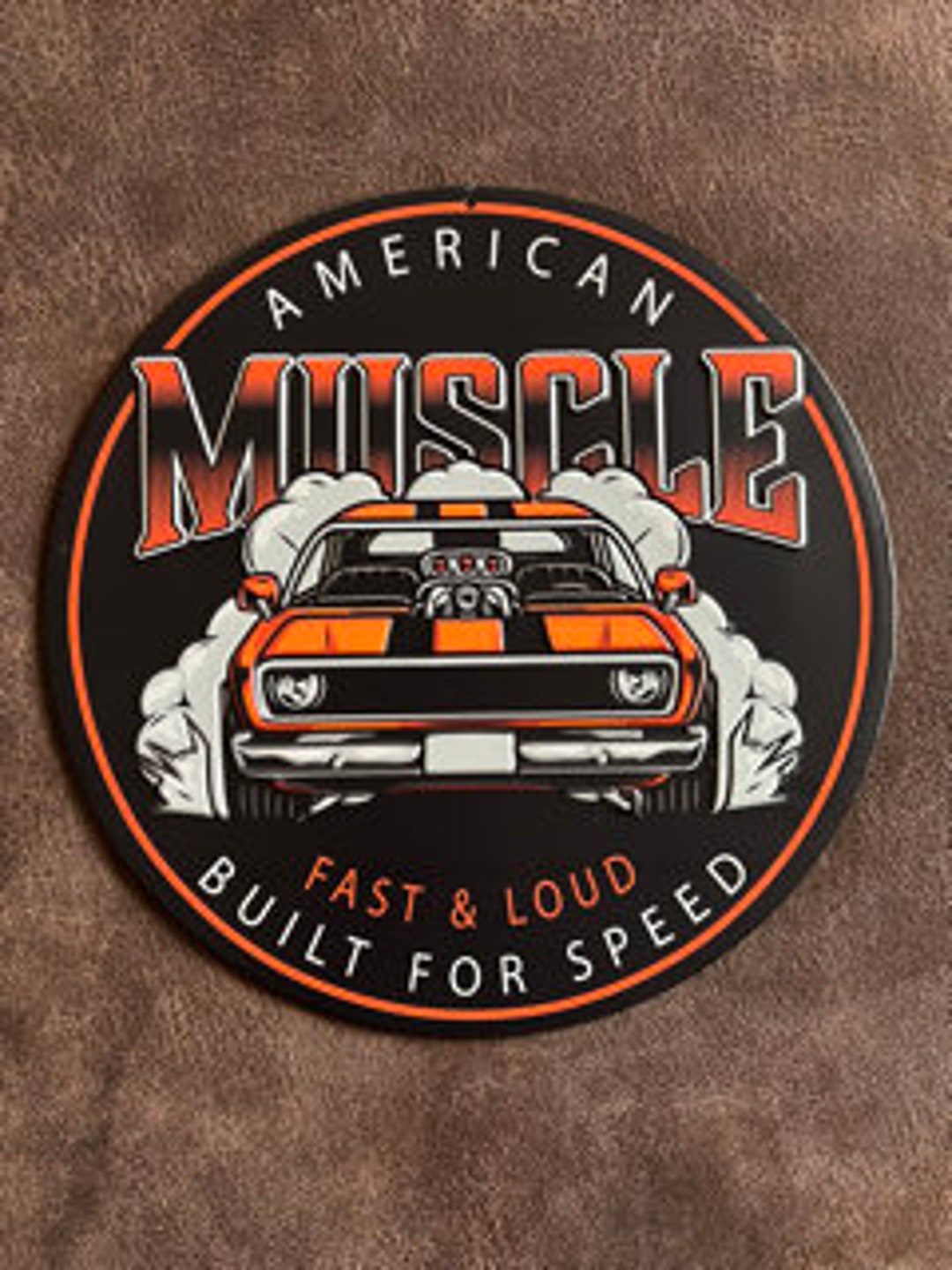 American Muscle Car 12" Rustic Round Metal Sign Man Cave Tin Sign ...