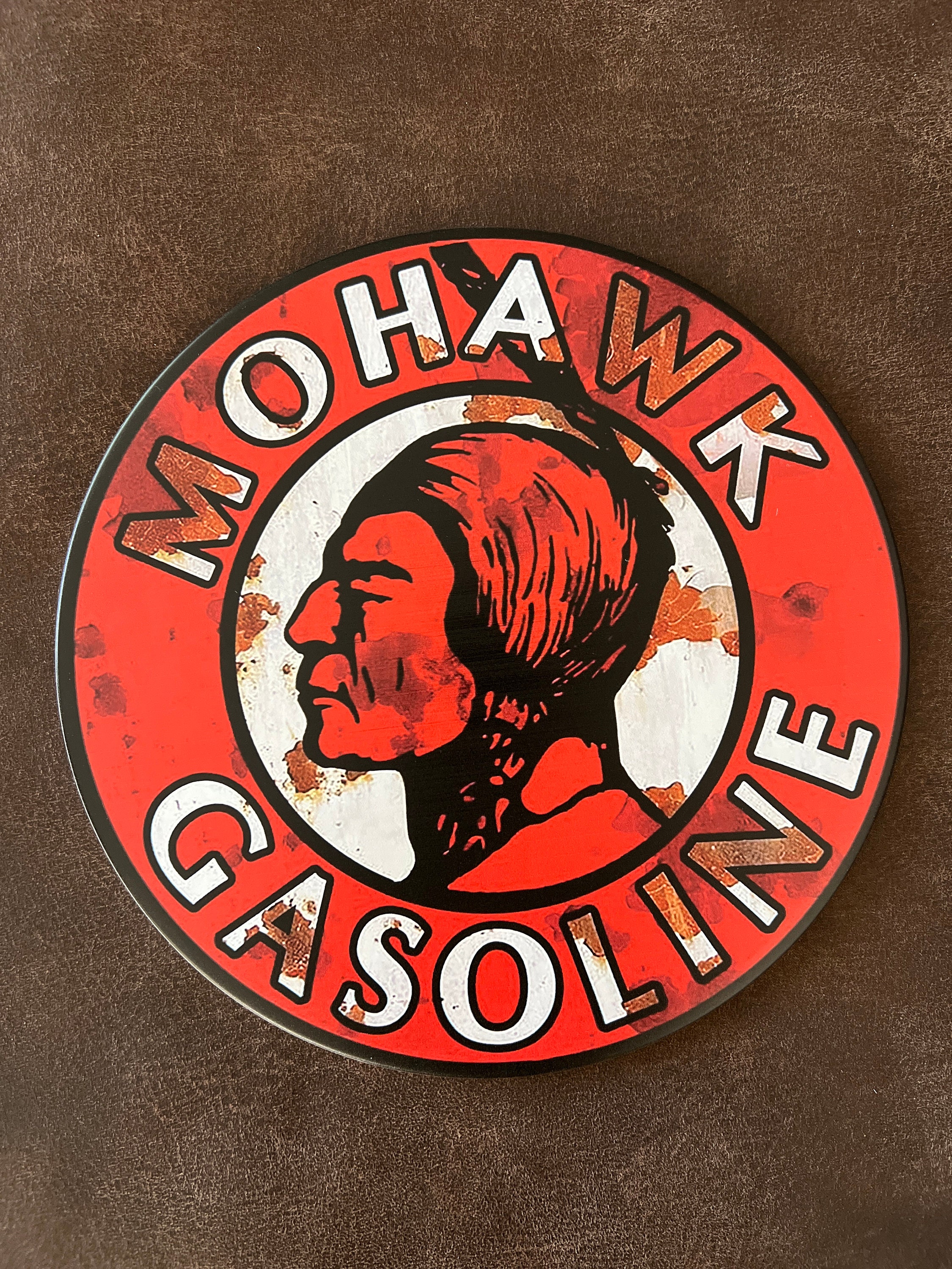 Mohawk Gasoline Metal Sign Motor Oil Gas Station Mancave Decor Tin Sign ...