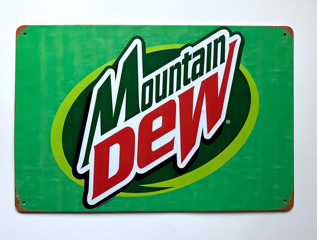Mountain Dew Tin Metal Sign Man Cave Decor Garage Gifts for Men Soda ...