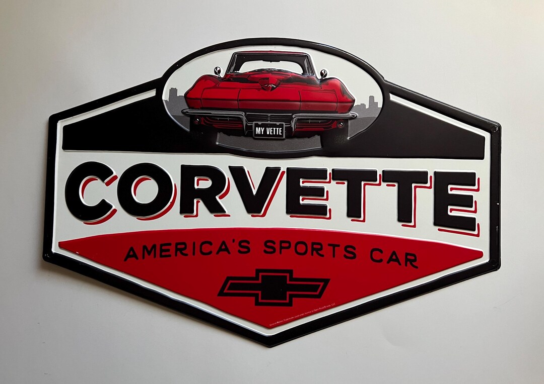 Corvette Metal Sign Motor Car Decor Mancave Decor Rustic Tin Sign ...