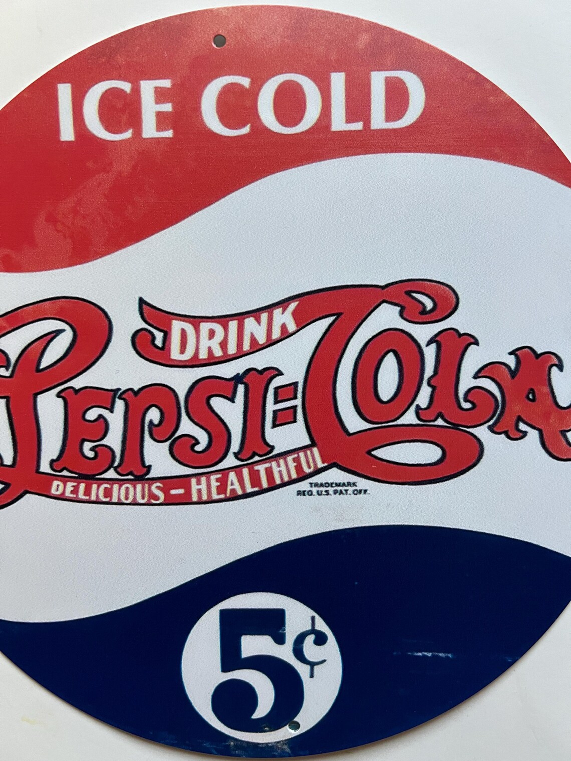 7.5" Round Pepsi Cola Tin Metal Sign Pepsi Decor Garage Wall Decor for ...