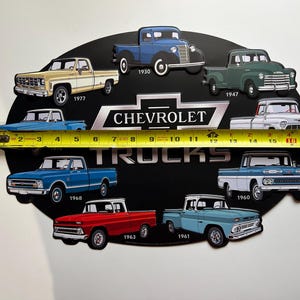 Chevy Truck Sign Chevrolet Truck Signs Motor Oil Gas Station Mancave ...