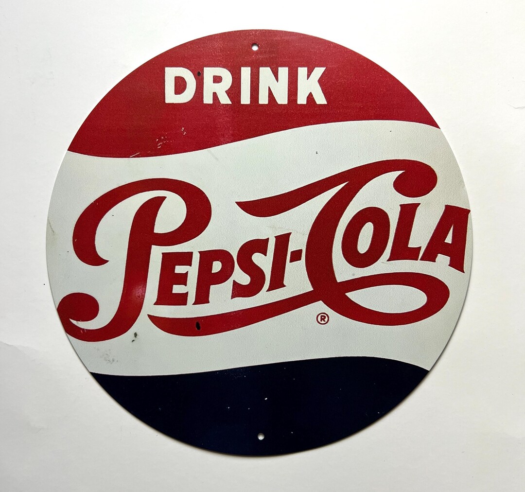 8" Round Pepsi Cola Tin Metal Sign Pepsi Decor Garage Wall Decor for ...