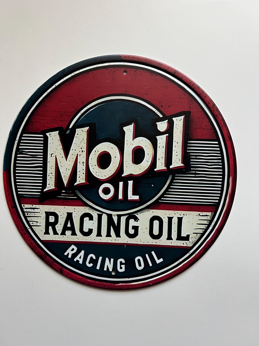 Mobil Gasoline 8" Tin Metal Sign Motor Oil Gas Station Mancave Decor ...
