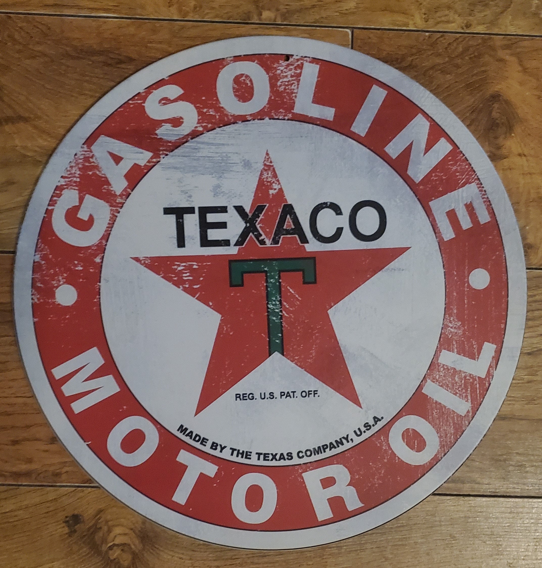 Texaco Gasoline Sign Motor Oil Gas Station Mancave Decor Tin Sign 11.75 ...