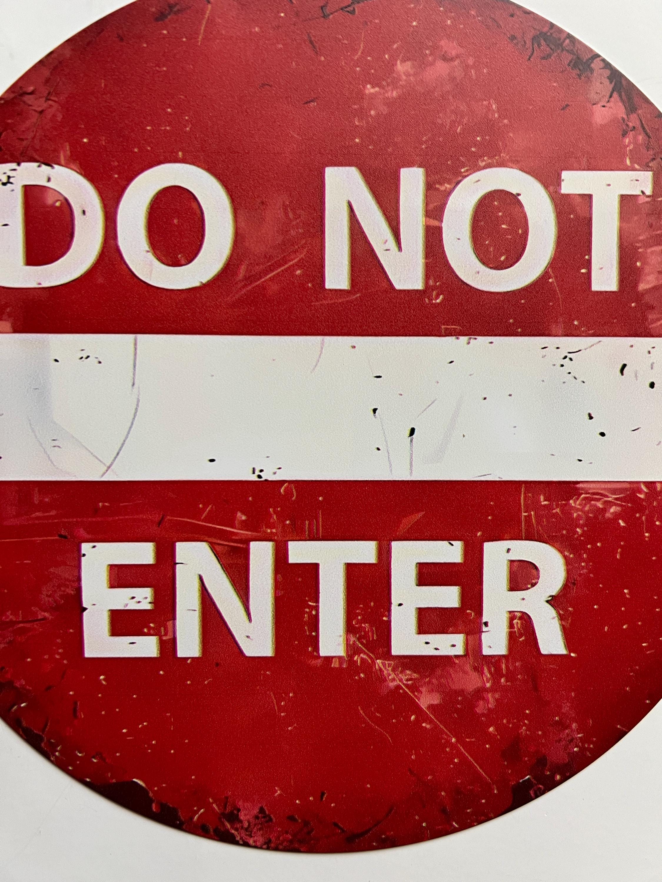 8" Do Not Enter Metal Sign Hanging Enter Sign Red Circle Sign for Door ...