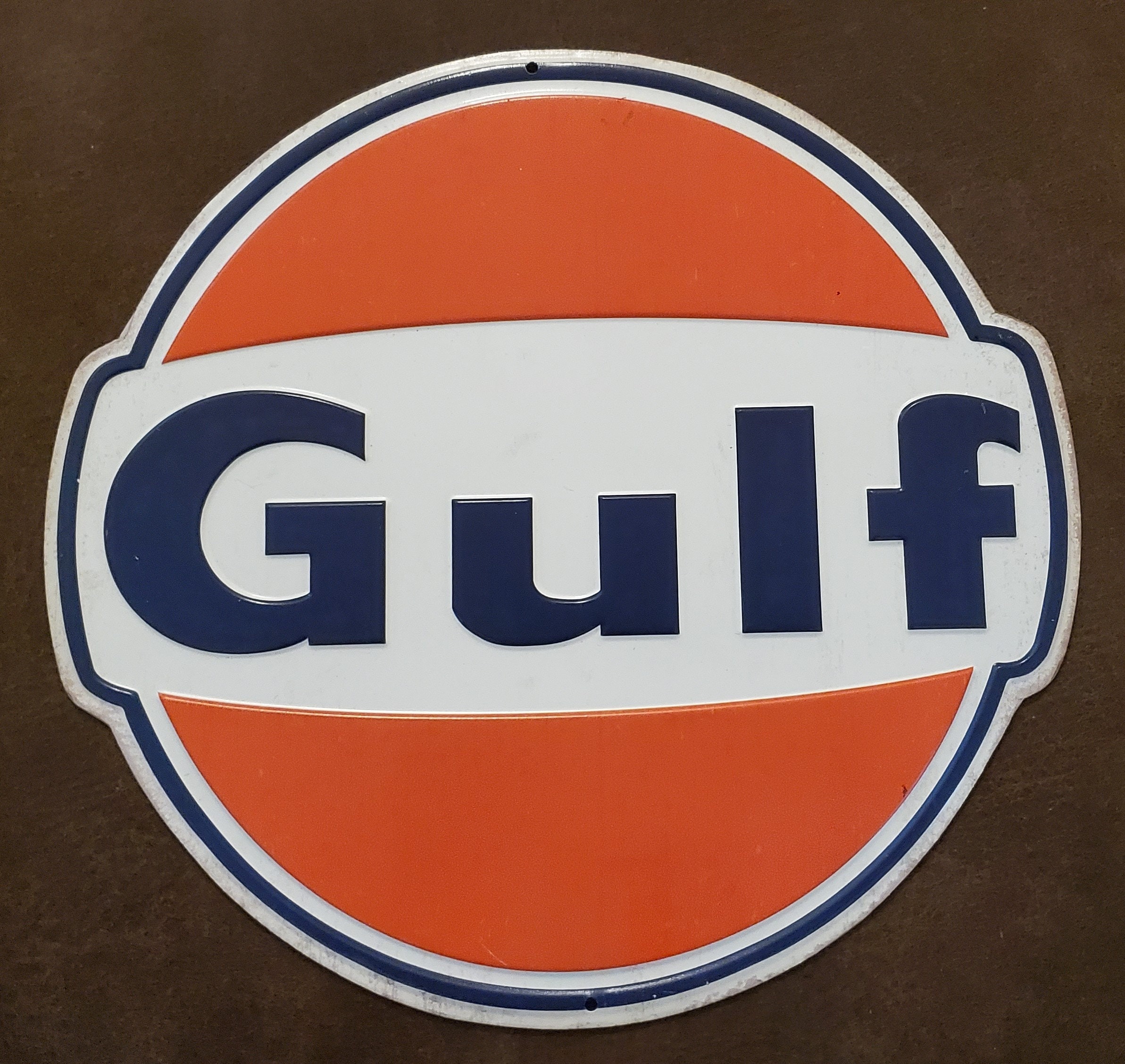 Gulf Oil Logo Gasoline Metal Sign Motor Oil Gas Station Mancave Decor ...