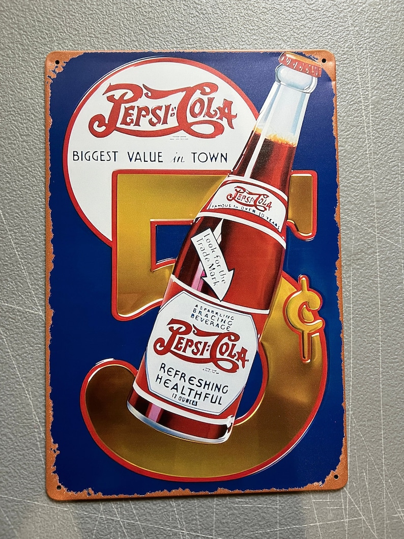 Pepsi Tin Metal Sign Pepsi Cola Poster Wall Decor Garage Gifts for Men ...