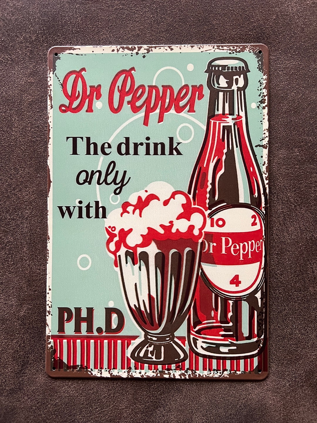 Dr Pepper Tin Metal Sign Man Cave Decor Garage Gifts for Men Wall Decor ...