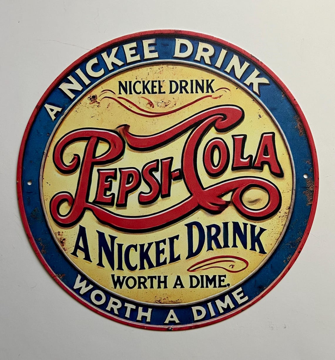 8 Round Pepsi Cola Tin Metal Sign Pepsi Decor Garage Wall Decor for ...