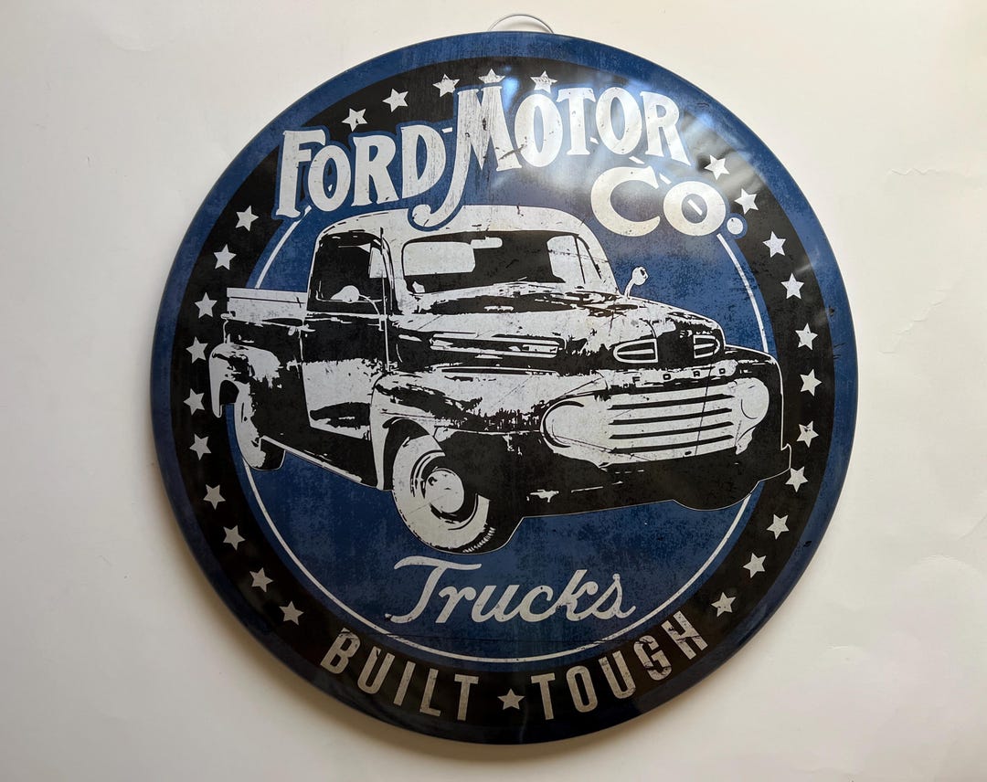 Ford Motor Co Trucks Button Sign Motor Oil Gas Station Mancave Decor 15 ...