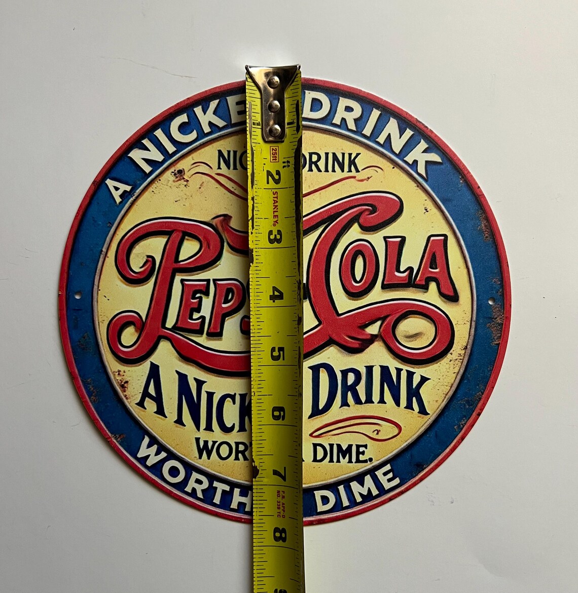 8 Round Pepsi Cola Tin Metal Sign Pepsi Decor Garage Wall Decor for ...