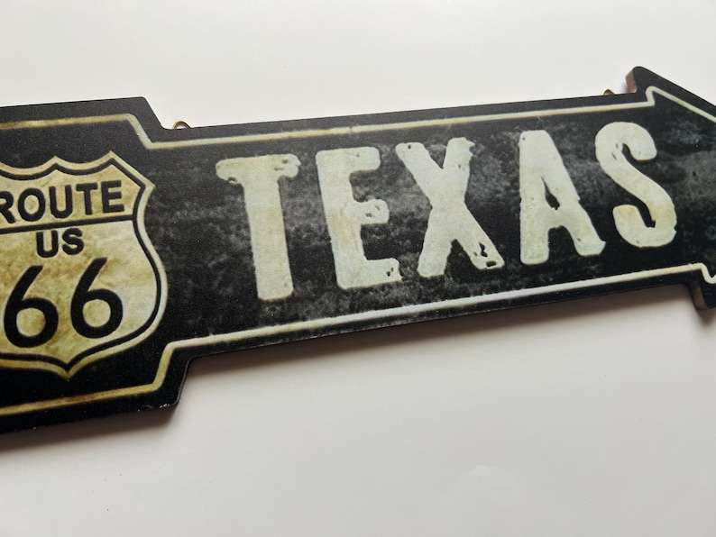 Texas Arrow Route 66 Wood Road Sign Vintage Decor Wall Decor for Garage ...