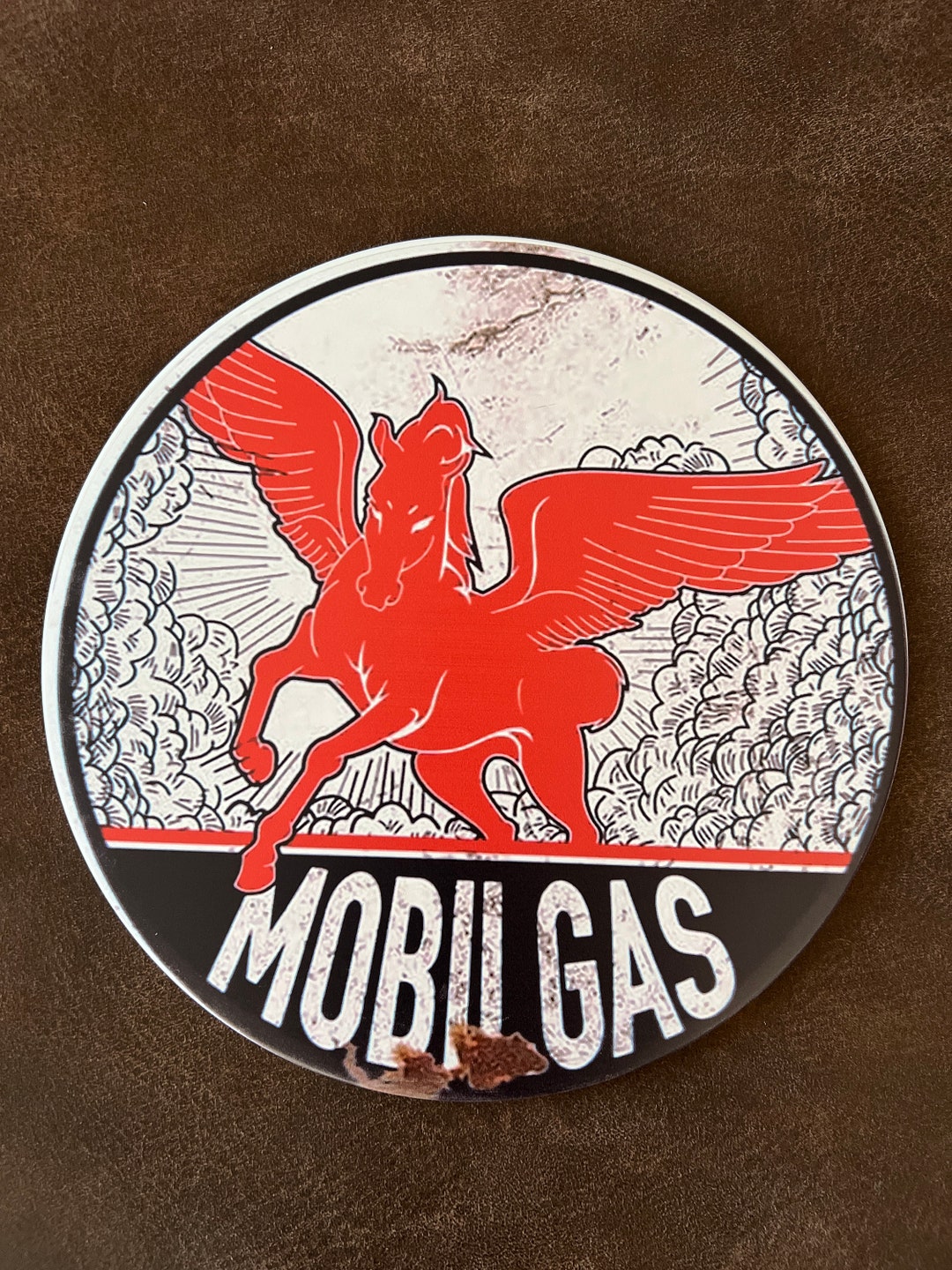 Mobil Gasoline Metal Tin Sign Motor Oil Gas Station Mancave Decor ...
