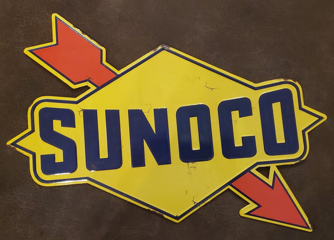 Sunoco Gasoline Metal Sign Motor Oil Gas Station Mancave Decor Tin Sign ...