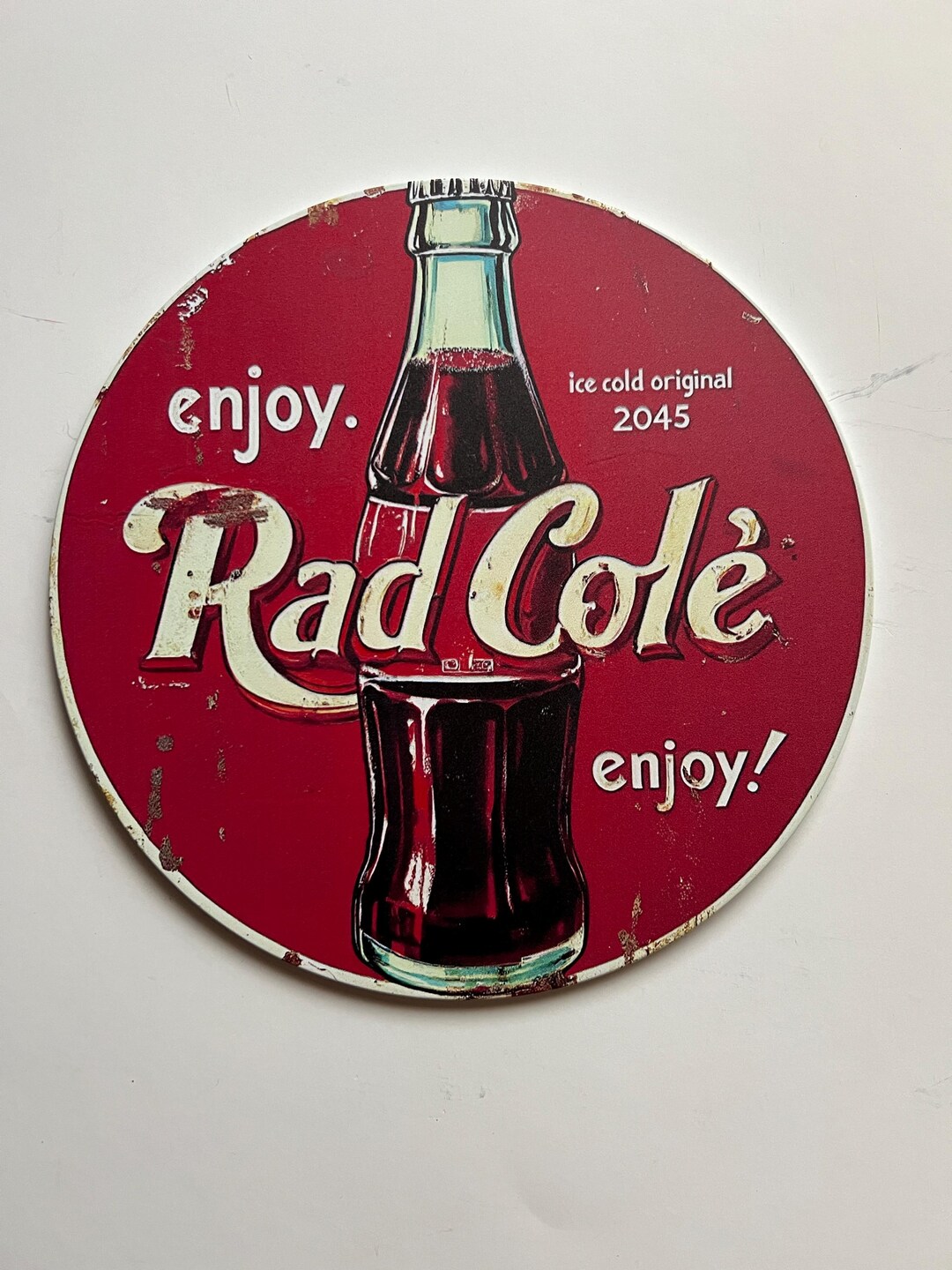 8" Round Rad Cole Soda Tin Metal Sign Pepsi Decor Garage Wall Decor for ...
