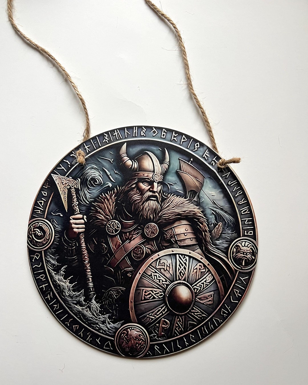 8" Viking Warrior Hanging Sign Wood Sign Decor Garage Gifts for Men ...