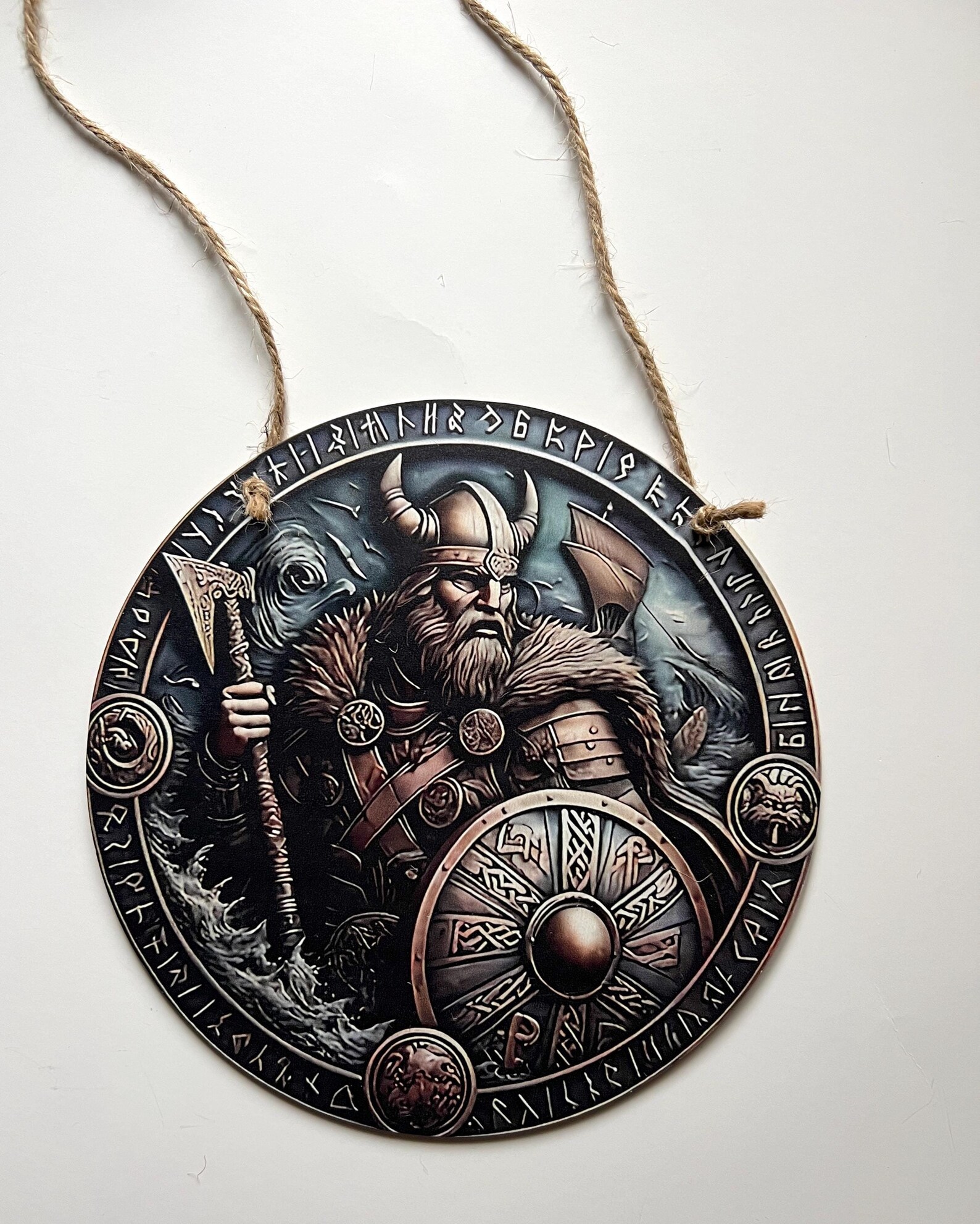 8 Viking Warrior Hanging Sign Wood Sign Decor Garage Gifts for Men Wall ...
