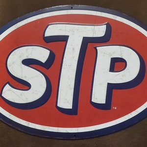 STP Sign Motor Oil Gas Station Mancave Decor Tin Sign 11.75" Rustic ...