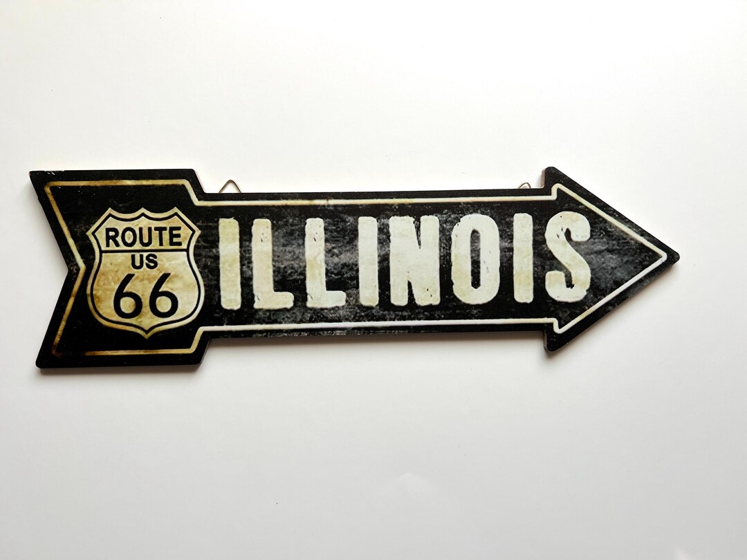 Illinois Arrow Route 66 Wood Road Sign Vintage Decor Wall Decor for ...