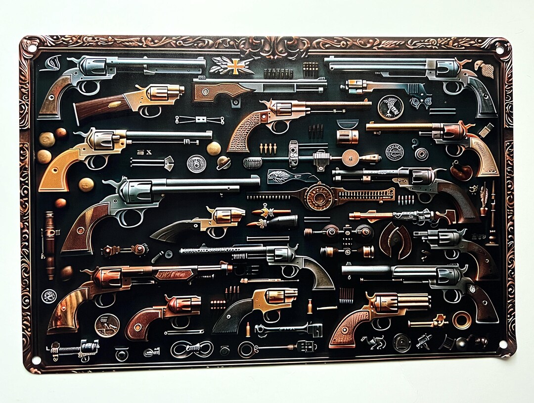 Gun Firearm Art Poster Tin Metal Sign Firearm Poster Wall Decor Garage ...