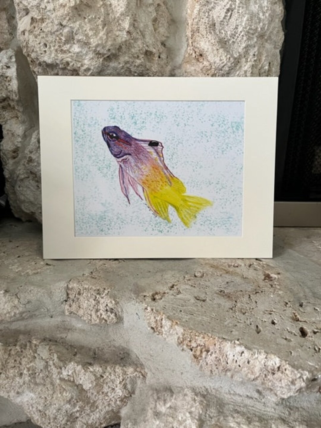 ORIGINAL Color Pencil Fish Drawing Coastal Wall Art - Etsy