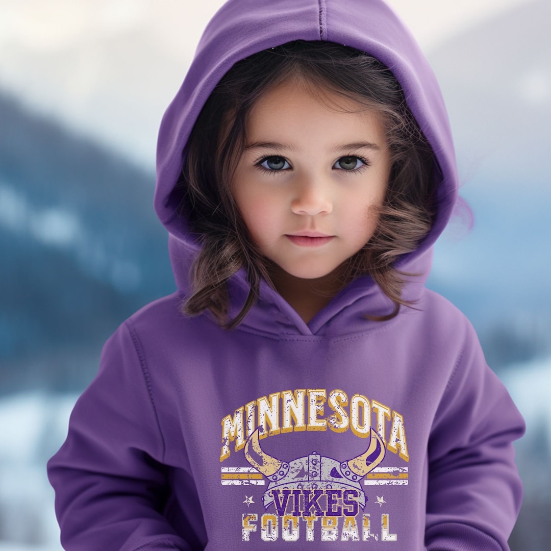 Minnesota Vikes Toddler Hoodie Football Shirt Vintage Throwback Gift