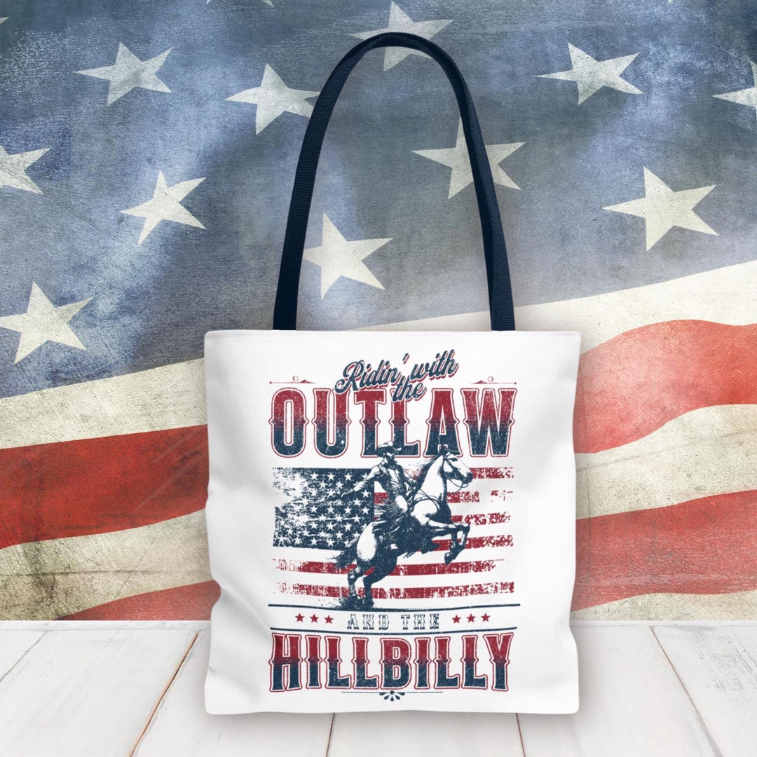 Ridin With Outlaw and the Hillbilly Trump Tote Bag 2024 Election ...