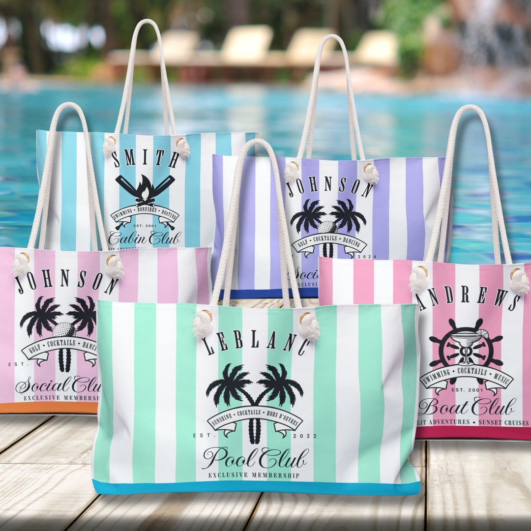 Personalized Beach Bag With Name Custom Beach Bag Pool Accessories Gifts Trendy Pool Tote Custom ...