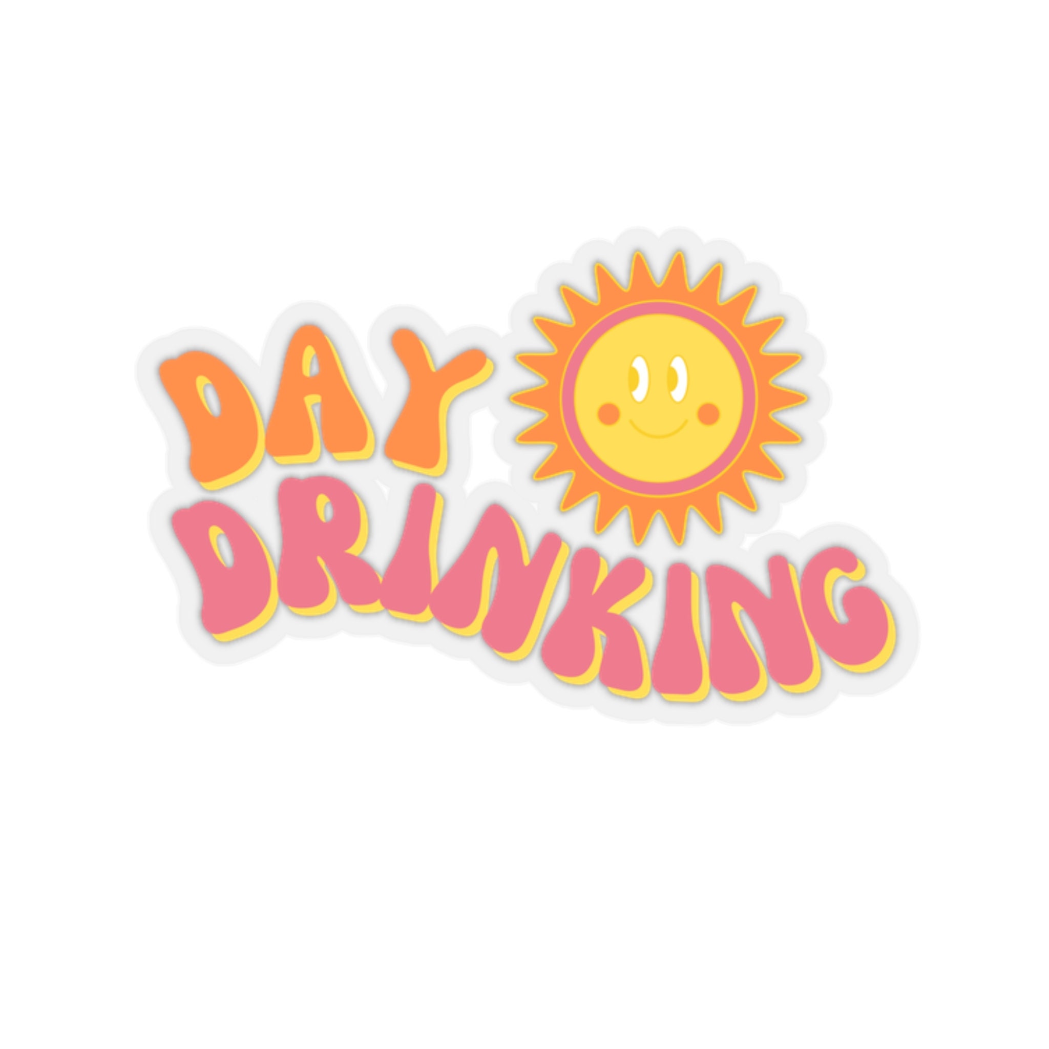 Day Drinking Sticker Summer Decal Alcohol Sticker Retro - Etsy