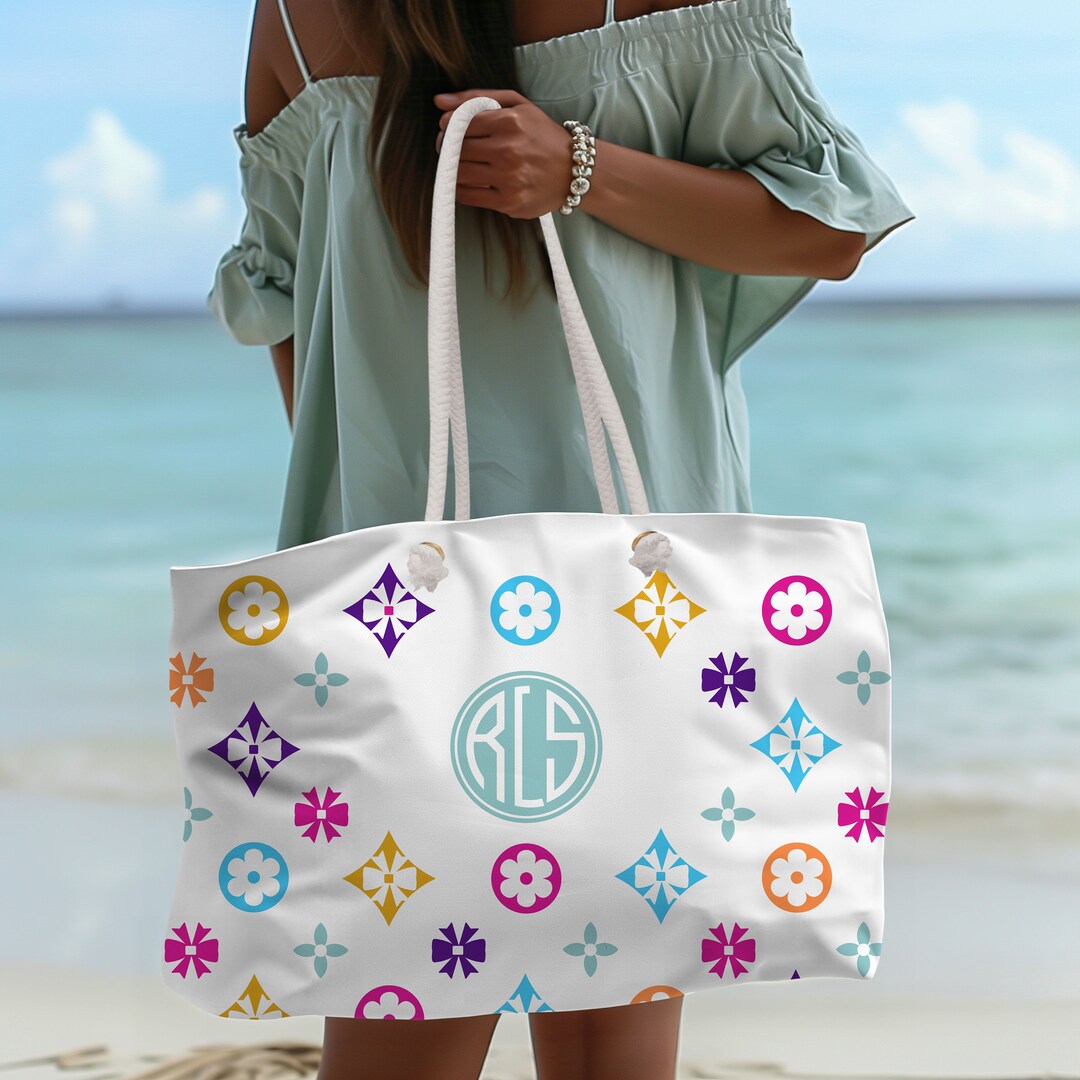 Personalized Beach Bag With Name Custom Beach Bag Preppy Pool Duffle ...
