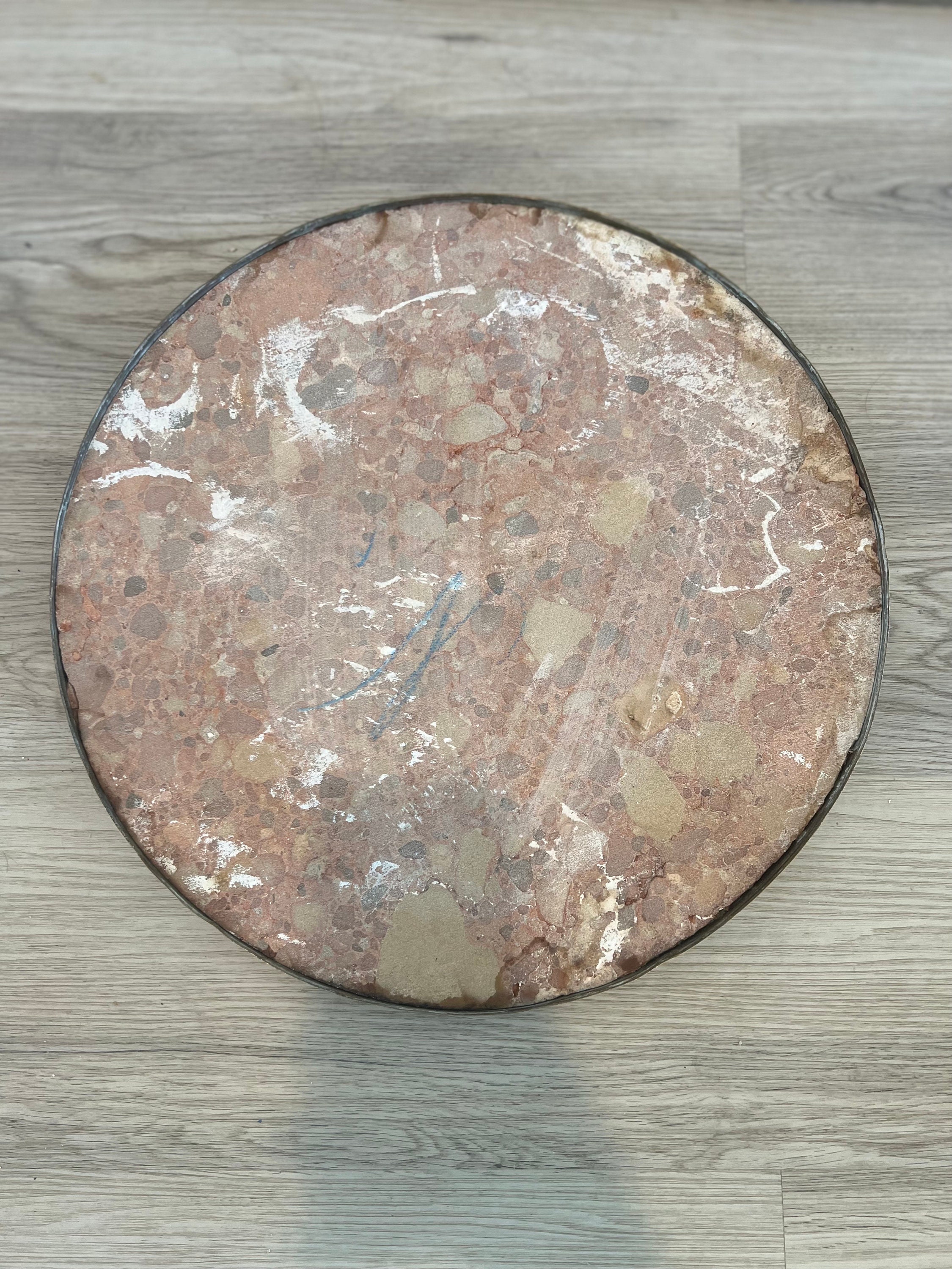 Italian 19th Century Breccia Nuvolata Rosa Marble Table Top With Brass ...