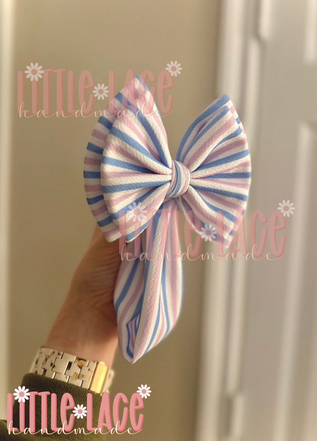 Newborn Bow Headwrap, Handmade Double Stack Bow for Babies, Cute Infant ...