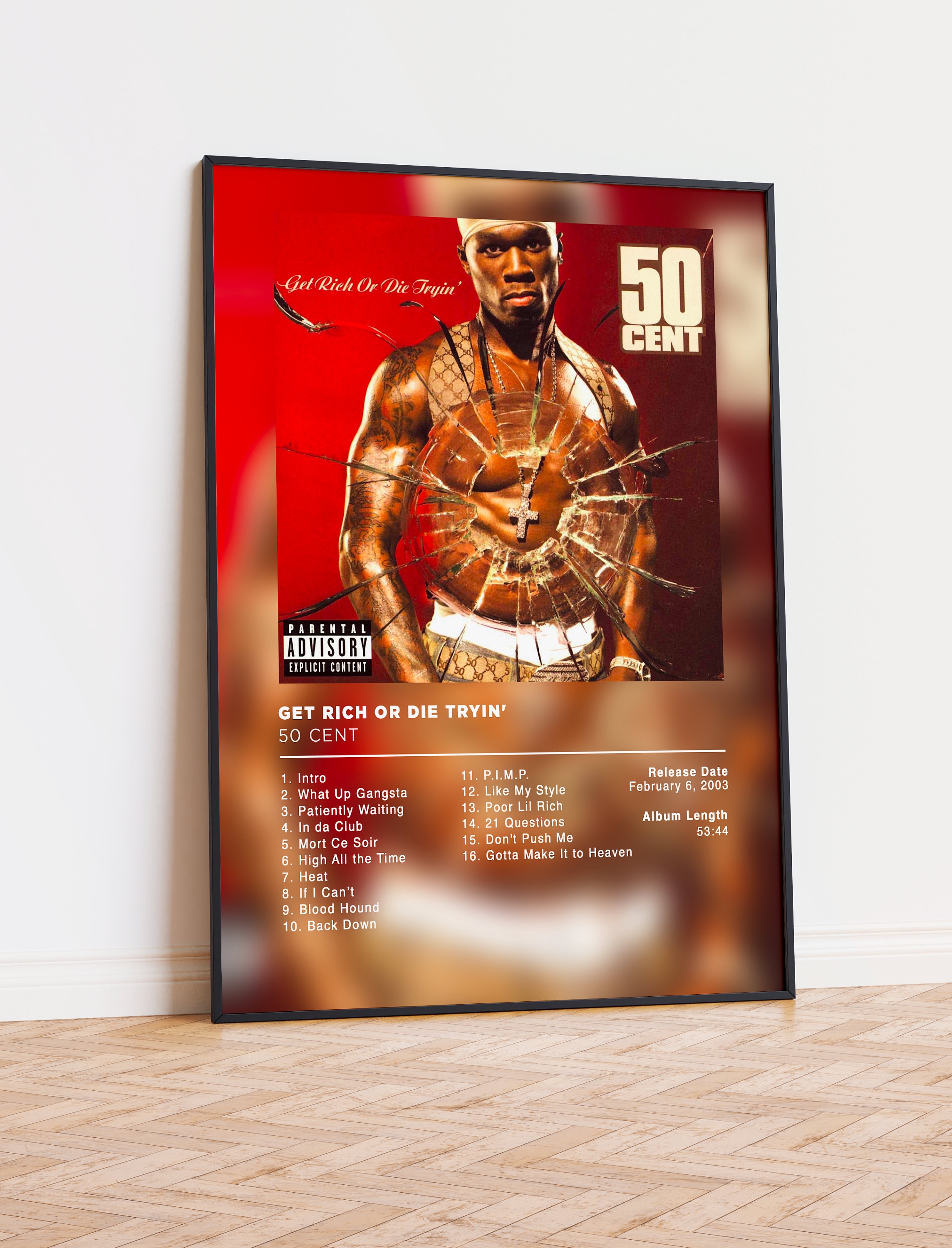50 Cent Get Rich Or Die Tryin' Album Cover Poster Entworfen Und ...