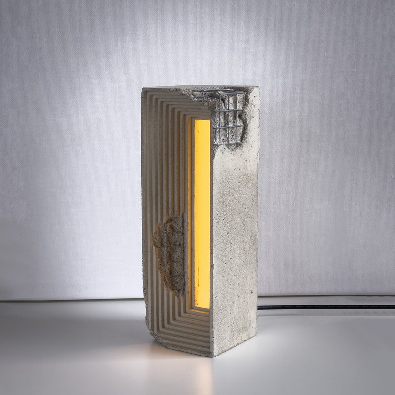 Concrete Lamp - Etsy
