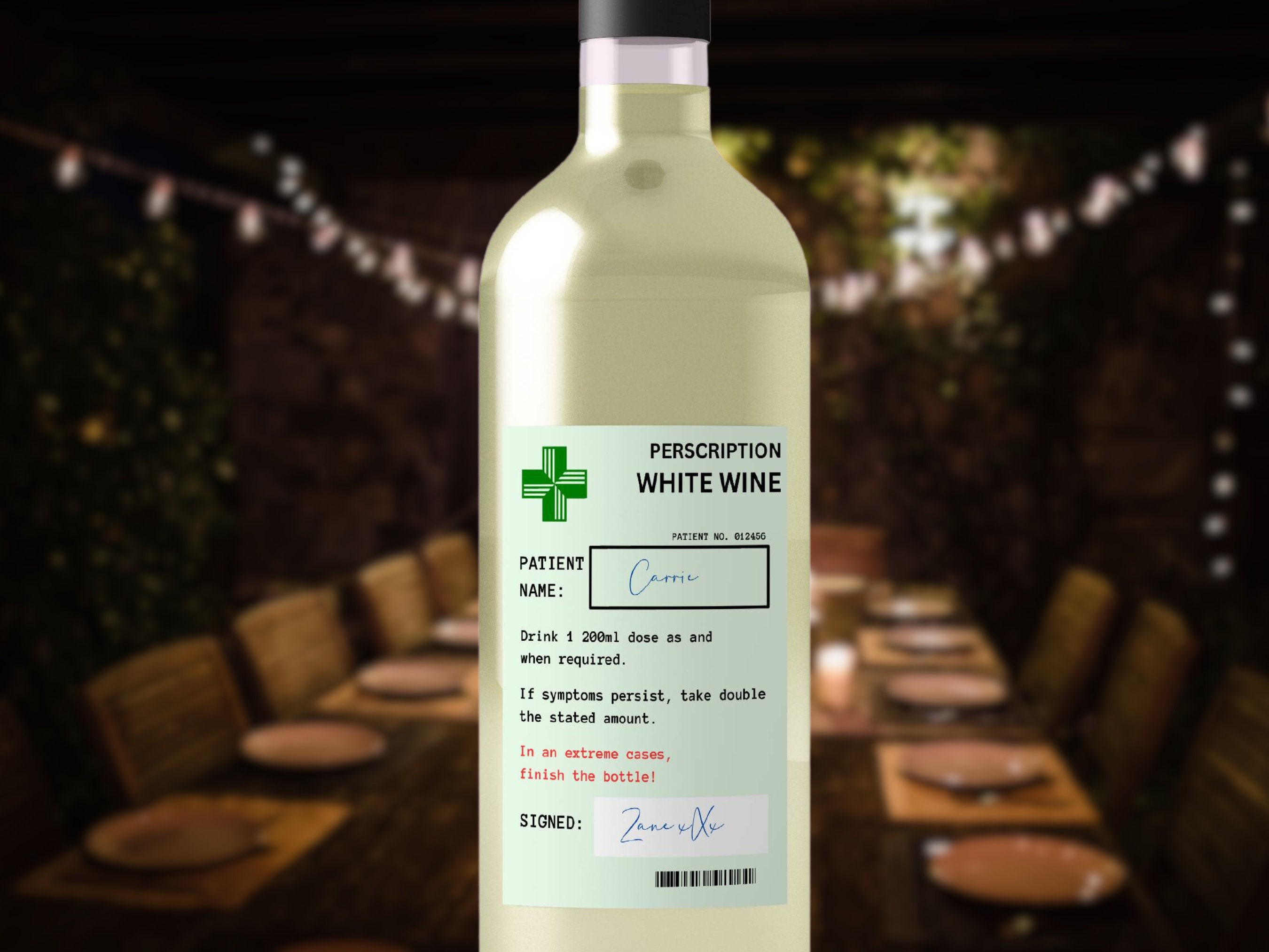 Editable Prescription Wine Bottle Label Template DIY Wine Template ...