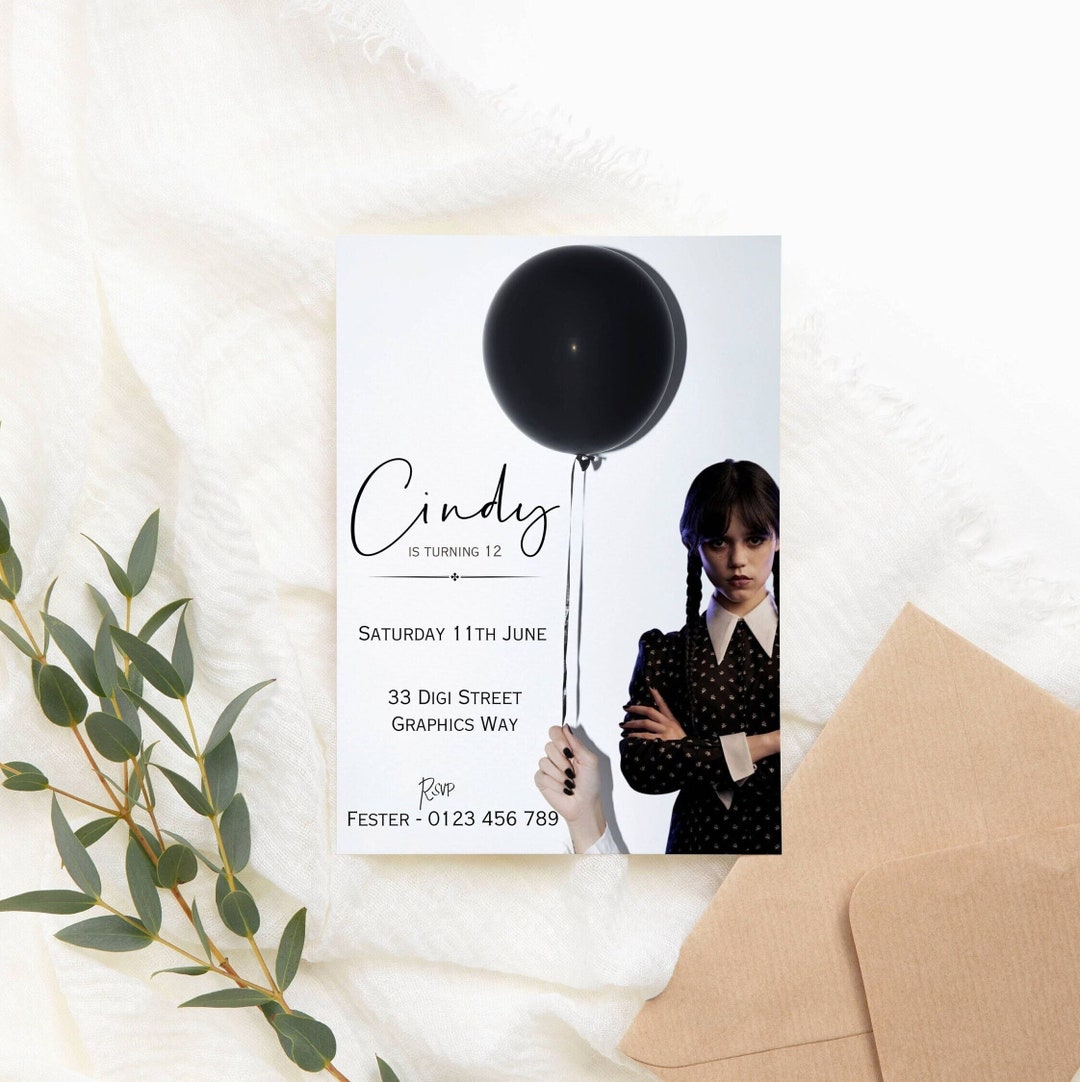 Wednesday Adam's Invitation Instant Download Editable Invite Minimalist ...