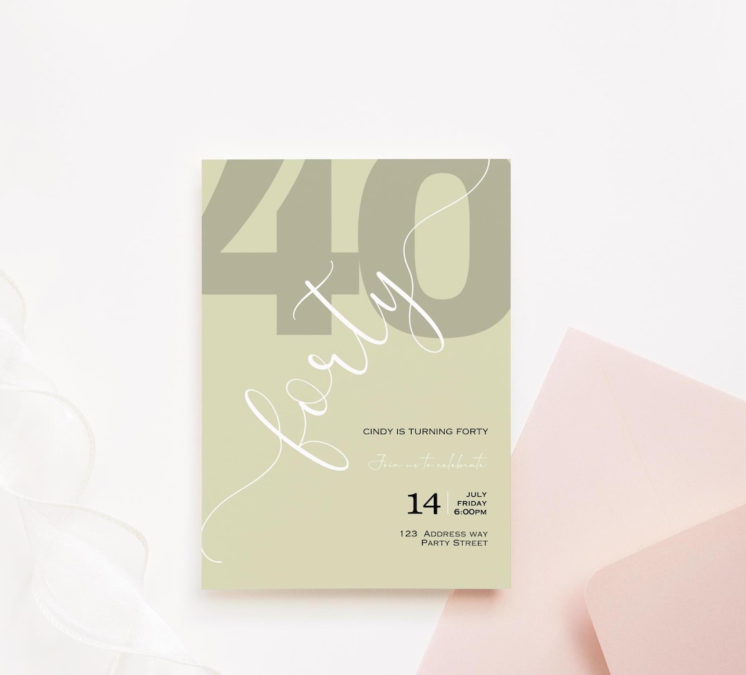 Birthday Party Invite Template 40th Birthday Invitation Instant ...