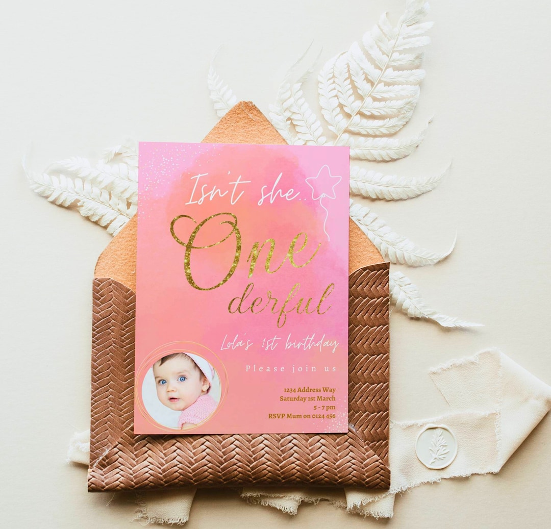 First Birthday Invitation Template 1st Birthday Party Invites Editable ...